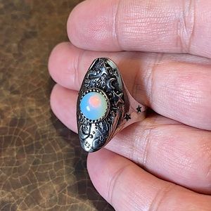 Jewelry | Magic Crystal Ball Moon Stars Ring Witch Hands Channel Spirit ...
